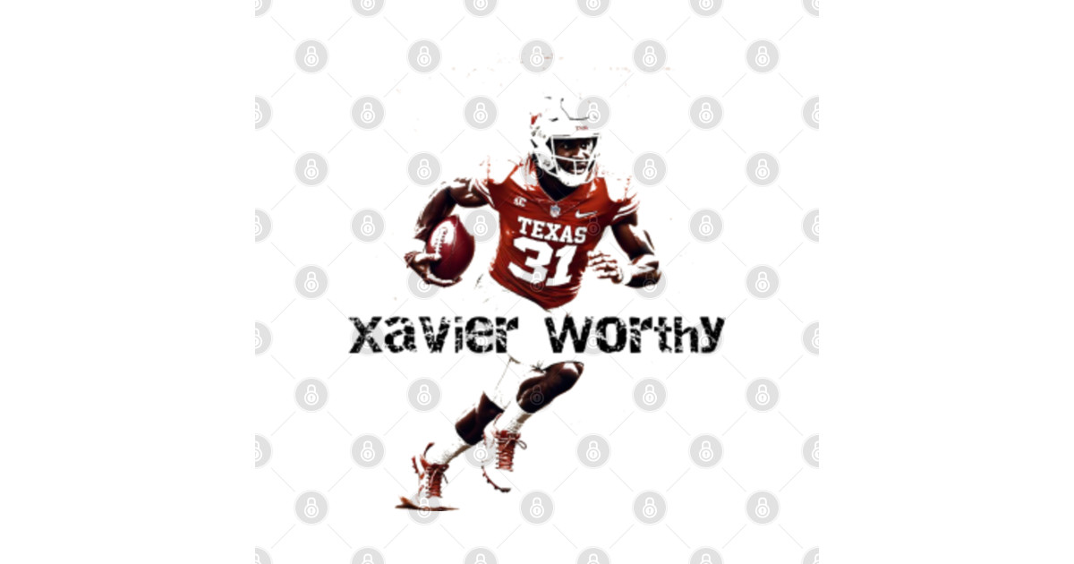 Xavier Worthy Futuristic Neon Football - Xavier Worthy - T-Shirt ...