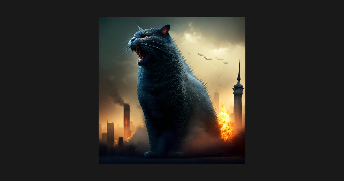 catzilla - godzilla - Catzilla - T-Shirt | TeePublic