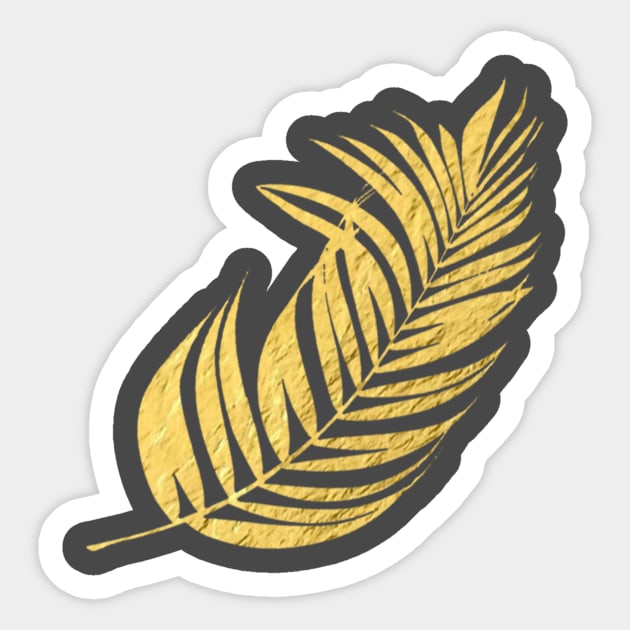 GOLDEN PALM LEAF - Palm Leaf Print - Sticker | TeePublic