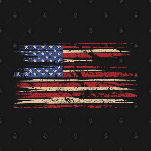 American Flag Distressed Retro Vintage - American Flag - T-Shirt ...