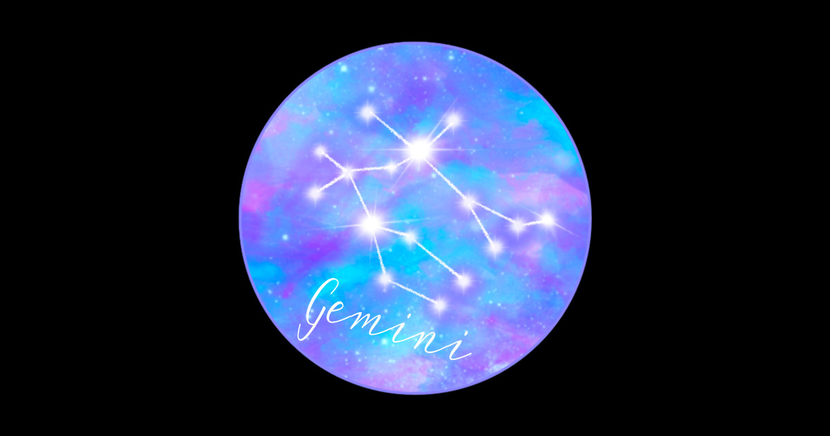 Gemini Zodiac sign constellation on galaxy background - Gemini Zodiac ...