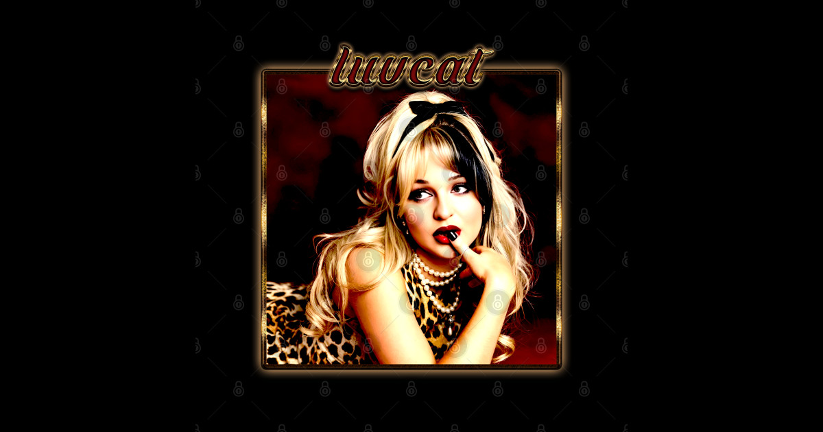 Pretty Singer In Gold Square Frame - Luvcat - Sticker | TeePublic