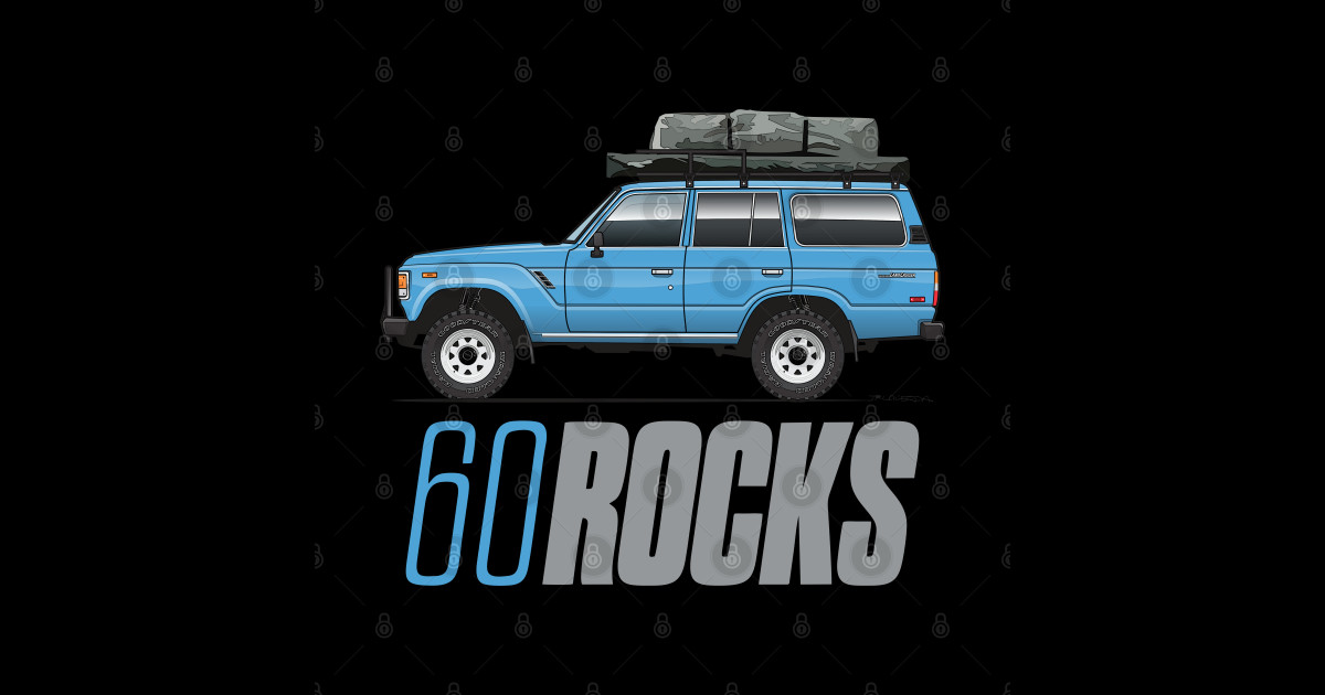 60 rocks-Light Blue - Fj60 Land Cruiser - Sticker | TeePublic