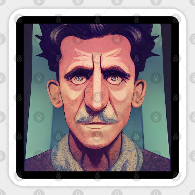 George Orwell Portrait | Comics style - George Orwell - Sticker | TeePublic