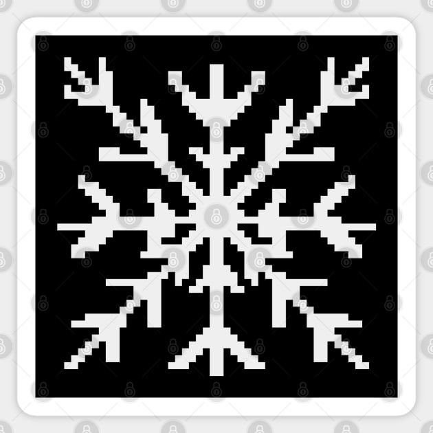 White snowflake pixel art - Snowflake Christmas - Sticker | TeePublic