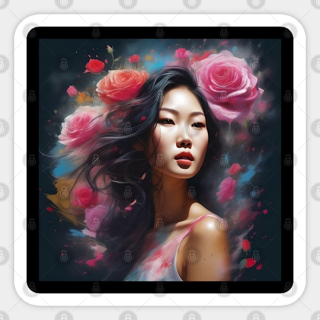 Flower Face - Floral Design - Sticker | TeePublic