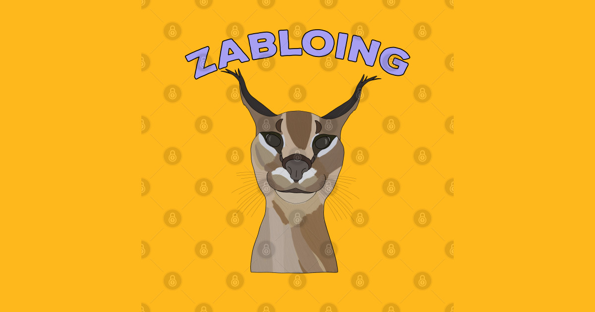Zabloing Cat Meme - Zabloing Floppa Cat - T-Shirt | TeePublic