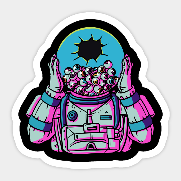 Weirdcore Aesthetic Astronaut Eyeball Planets - Weirdcore - Sticker ...