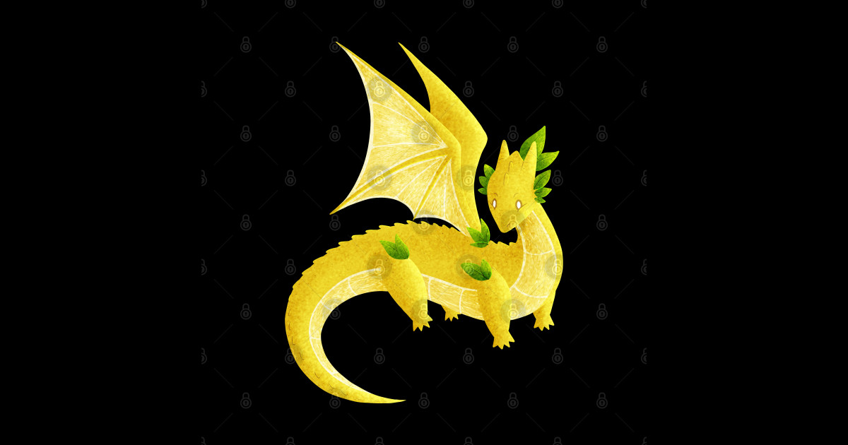 Kawaii Lemon Dragon - Without Background - Dragon - Posters and Art ...
