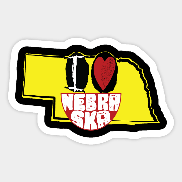 I Love Nebraska Smiling Happy Face - I Love Nebraska - Sticker | TeePublic