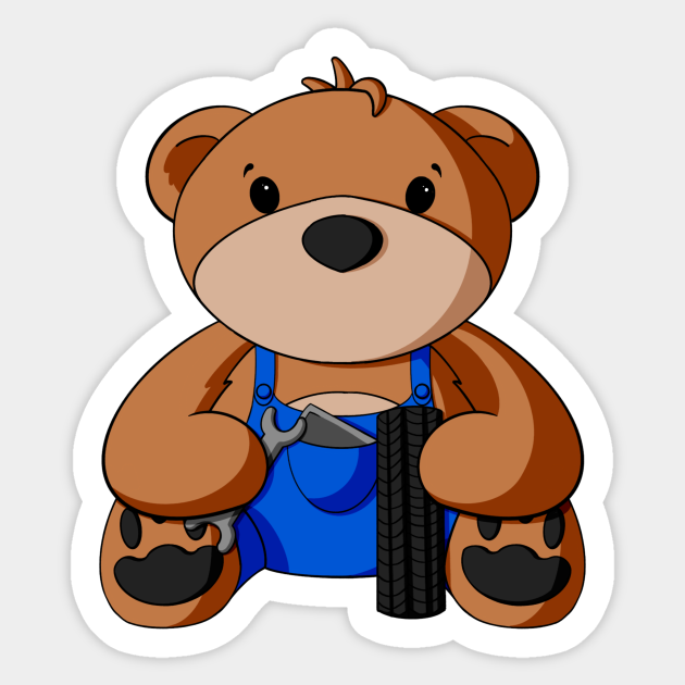 Mechanic Teddy Bear - Car Mechanic - Sticker | TeePublic