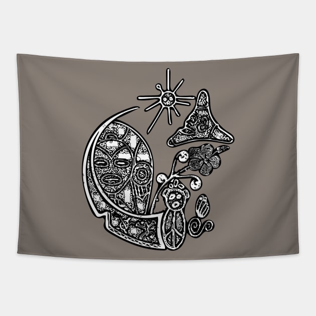 Puerto Rico Indigenous Taino Symbols - Puerto Rico - Tapestry | TeePublic