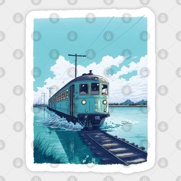 Retro Anime Style Old Japanese Train - Anime - Sticker | TeePublic