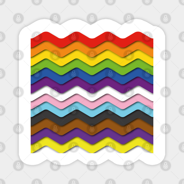 Wavy Rainbow Intersex Inclusive Progress Flag Intersex Inclusive Progress Flag Magnet