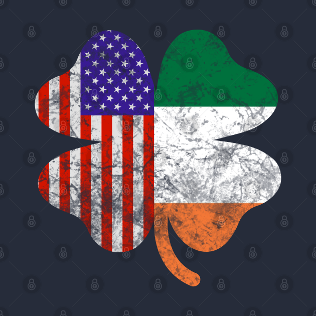 Irish American Flag Shamrock - Irish American - T-Shirt | TeePublic