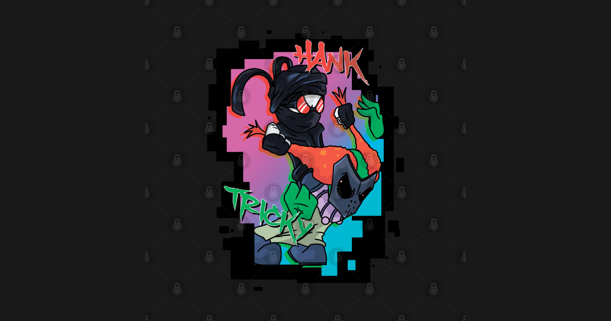 fnf mc hank and tricky graffiti - Madness Combat - T-Shirt | TeePublic