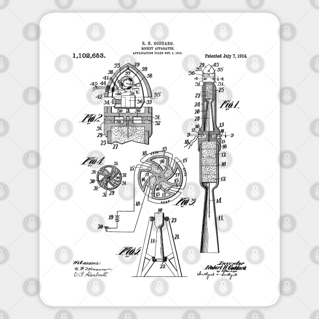 Rocket Ship Patent - Nasa Rocketship Art - Black And White - Rocket ...