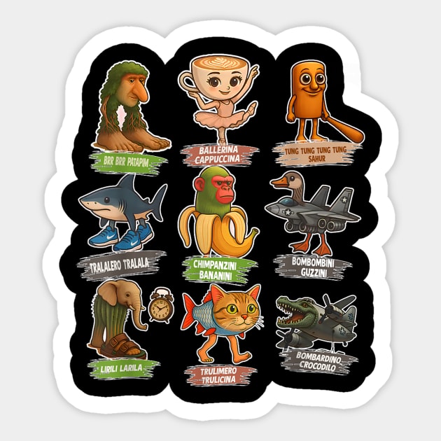 Retro Italian Brainrot Meme Funny - All Brainrot Animals Humor ...