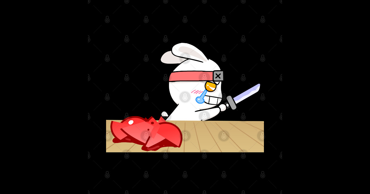 Crying Ninja Rabbit - Crying Ninja Rabbit - Sticker | TeePublic