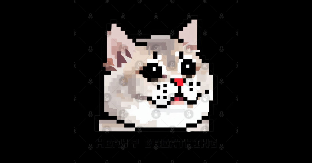 Pixel Heavy Breathing Cat Meme Retro - Heavy Breathing Cat - Sticker ...