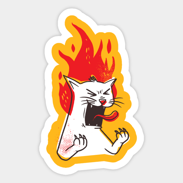 Angry cat - Cat - Sticker | TeePublic