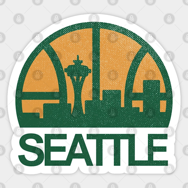 Iconic Seattle Supersonics Skyline - Seattle - Sticker | TeePublic