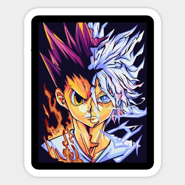 gon killua wpap pop art - Gon And Killua - Sticker | TeePublic