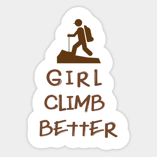 Girl Climbing Climb Gift - Rock Climber Gifts - Sticker | TeePublic