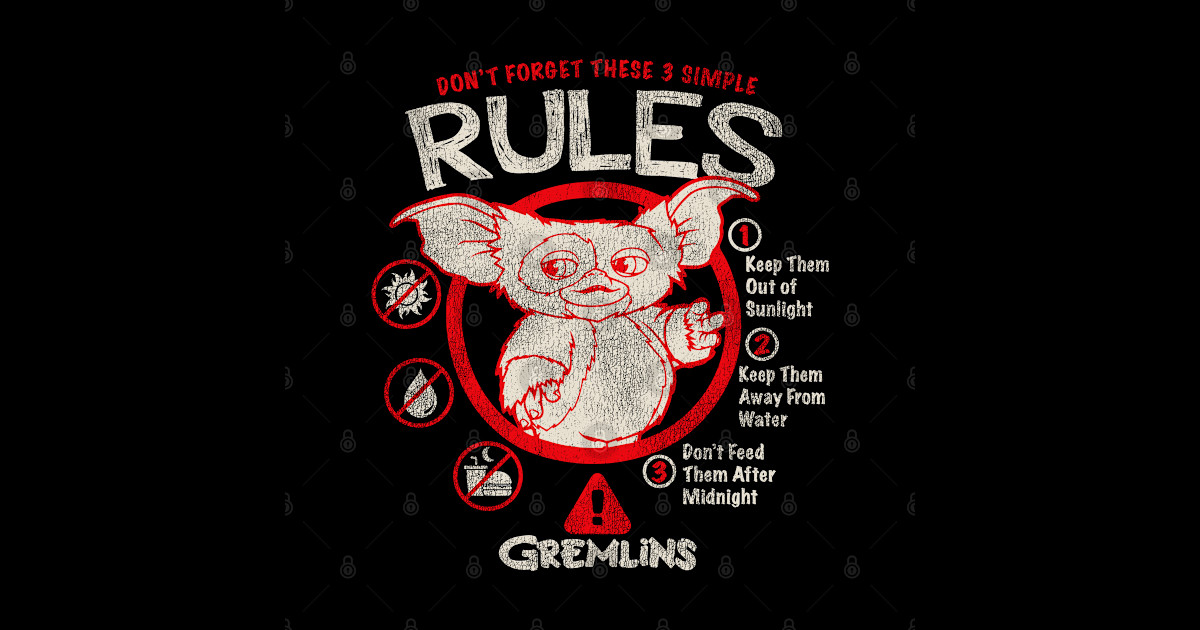 The 3 Simple Rules Worn Dks - Gremlins - Sticker | TeePublic