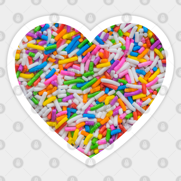 Rainbow Sprinkles Heart - Sprinkles - Sticker | TeePublic