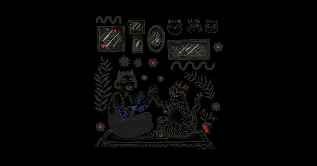 Playing Patty Cake with my Cat - Cats - Sticker | TeePublic