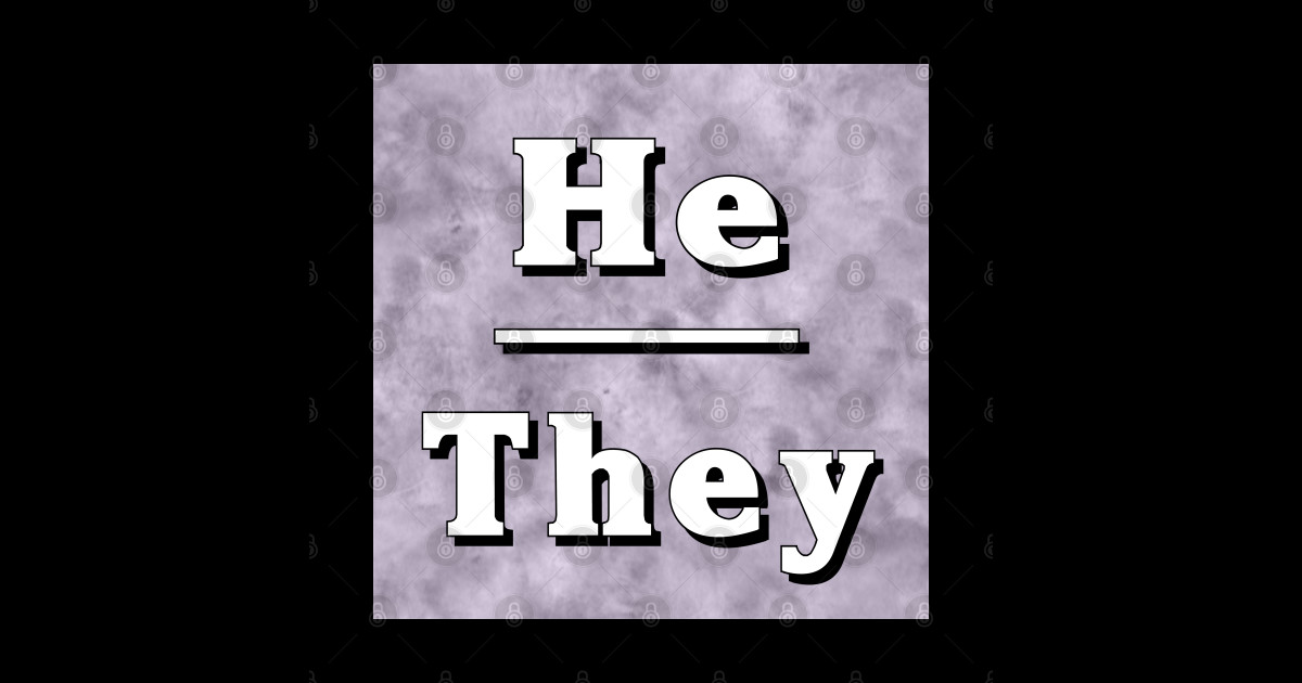 He-They Pronouns: Neutral Gray - He They - Sticker | TeePublic
