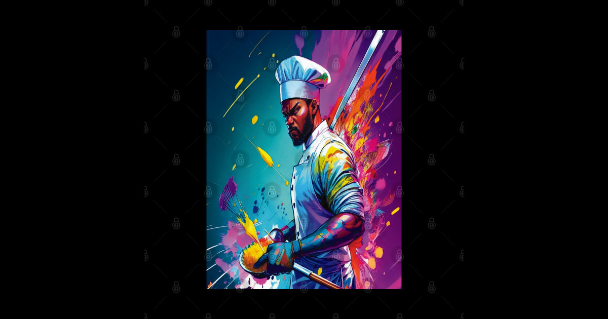 Angry Chef African American Color Splash - Cases Phone - Sticker ...