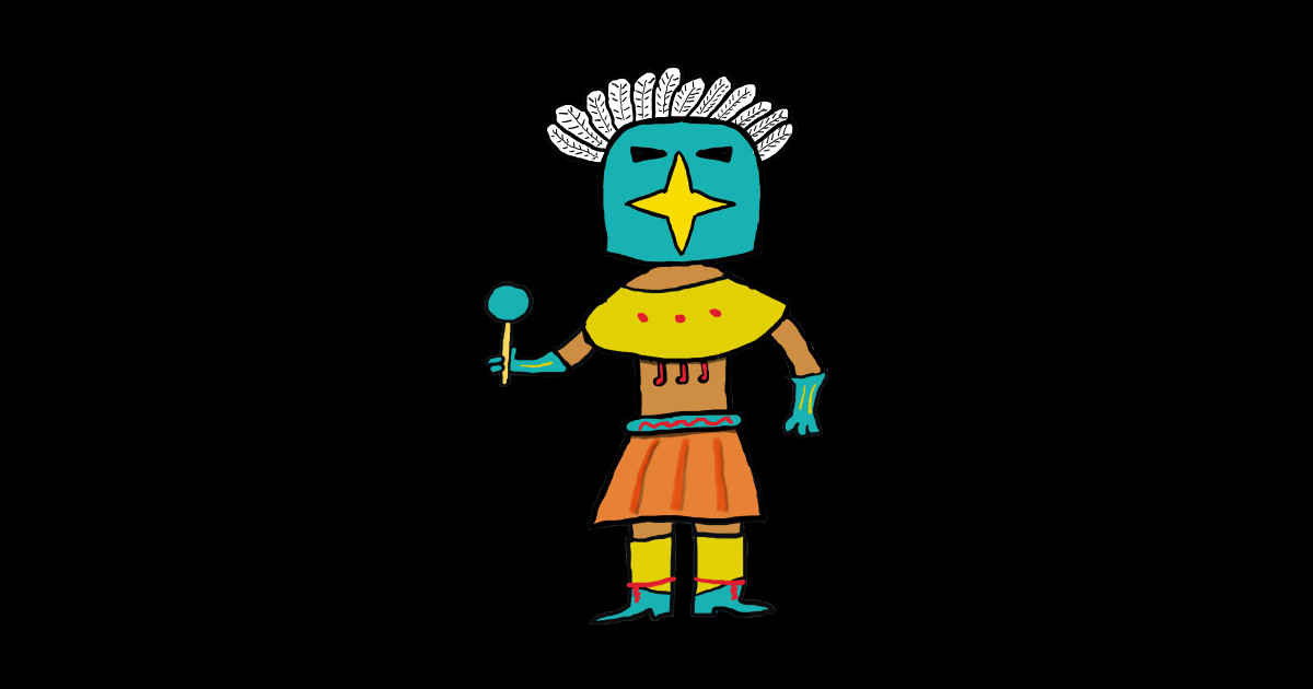 Hopi Doll Blue Star Kachina - Hopi - Sticker | TeePublic