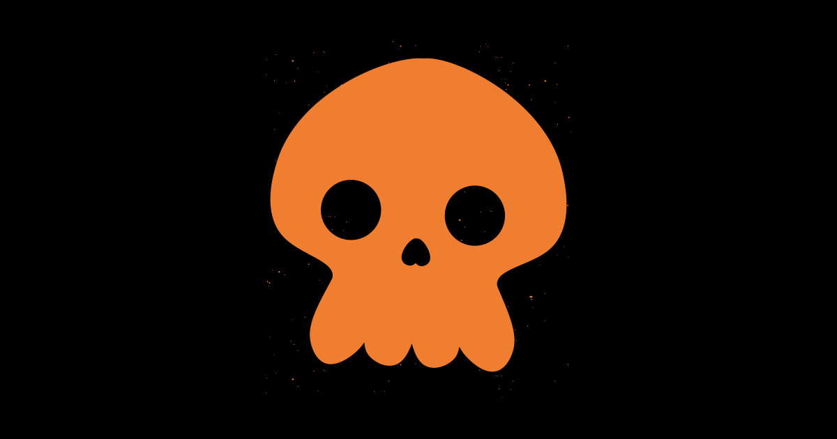 Orange silhouette of a skull and crossbones - Halloween - Sticker ...