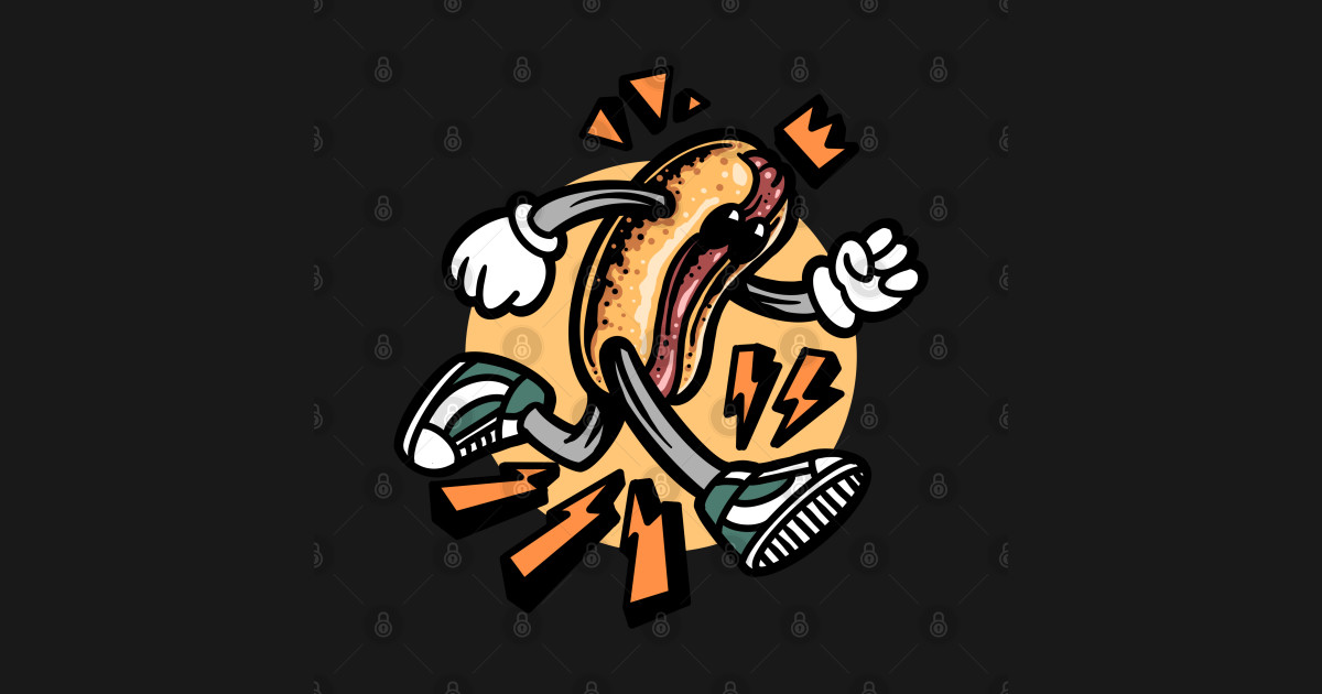 Cartoon Angry Hot Dog - Hot Dog Eating Contest - T-Shirt | TeePublic