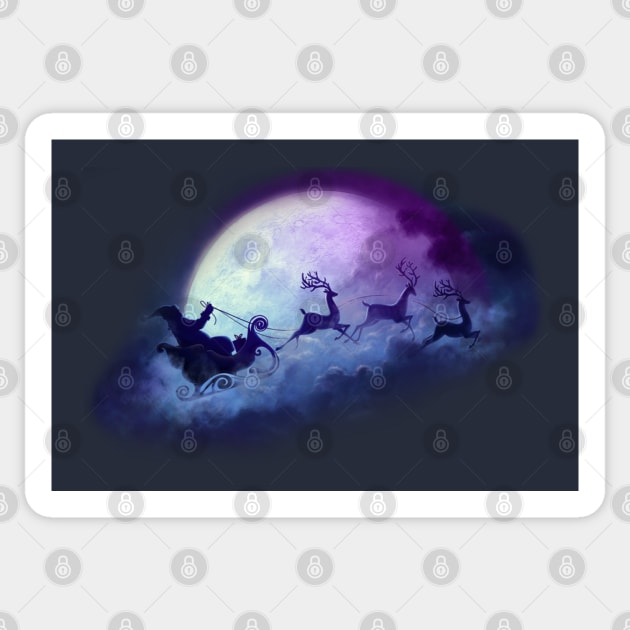 Santa takes flight - Santa Claus - Sticker | TeePublic