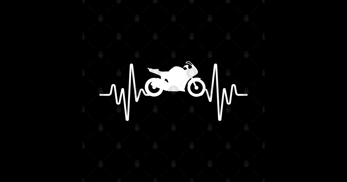 Motorcycle Heartbeat EKG - Motorcycle - Sticker | TeePublic