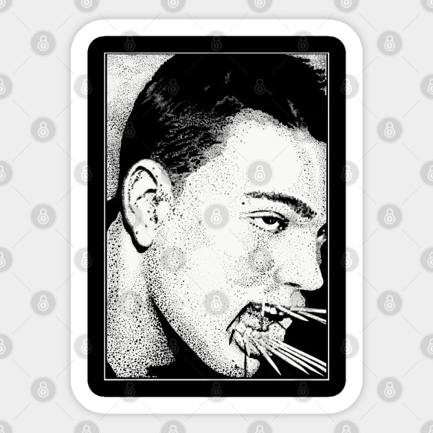 Cage - Toothpicks (b&w) - Cage - Sticker | TeePublic