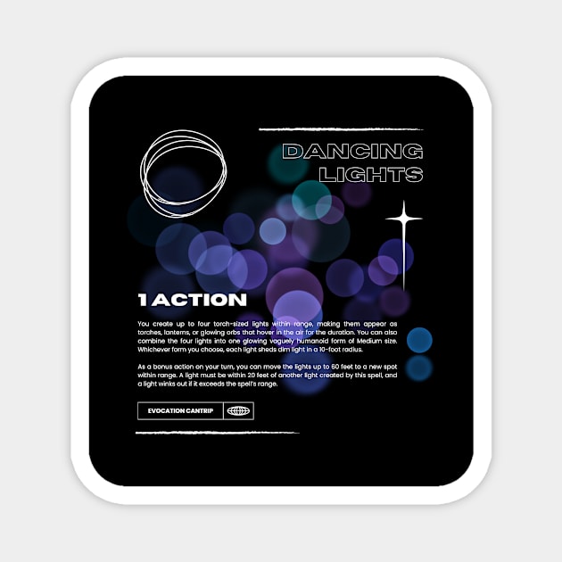 Dancing Lights Modern Dnd Dungeons and Dragons 5e - Dnd Gift - Magnet ...
