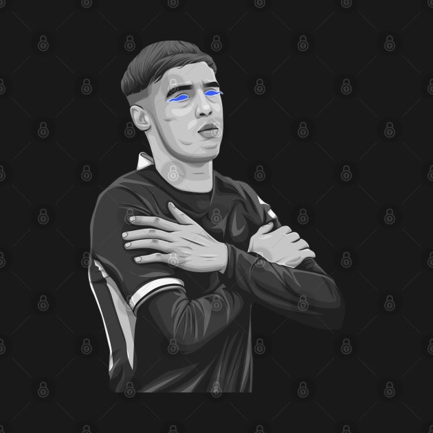 Cole Palmer Black and White Version. - Soccer Player - T-Shirt | TeePublic