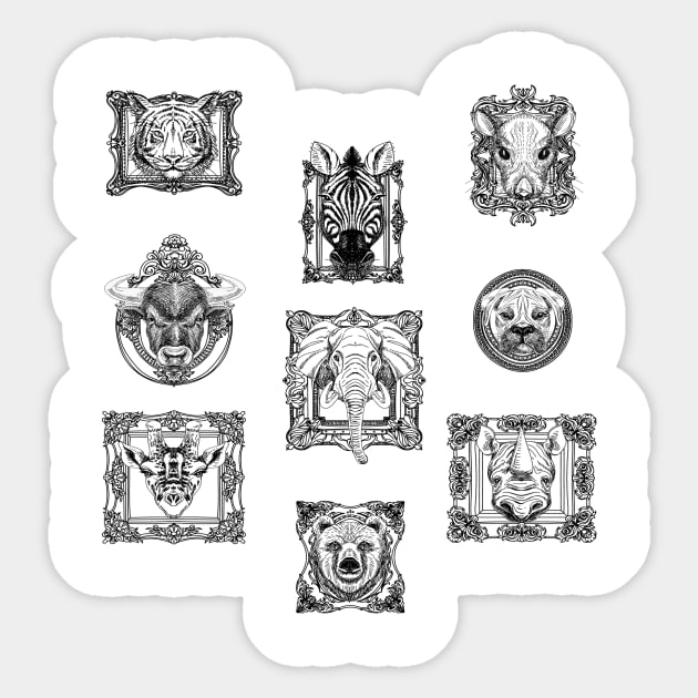 Brix and Bailey "You Have Been Framed" - Animals - Sticker | TeePublic