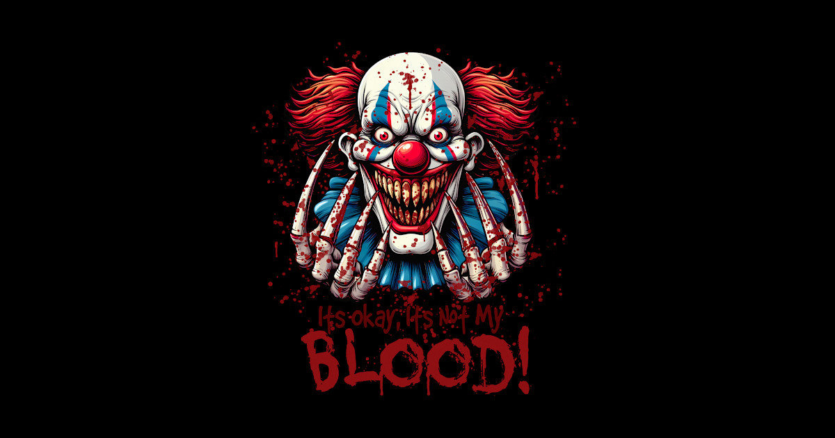 Horror Clown with Bloody Claws | Halloween - Horror Clown - Sticker ...