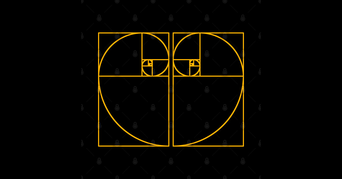 Golden Heart Made up of The Golden Ratio Fibonacci Spiral - The Golden ...