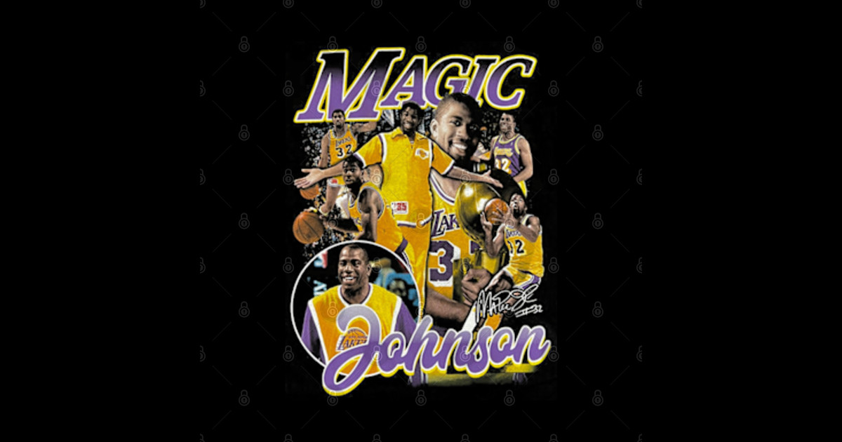 Magic Johnson Vintage Bootleg - Magic Johnson - Sticker | TeePublic
