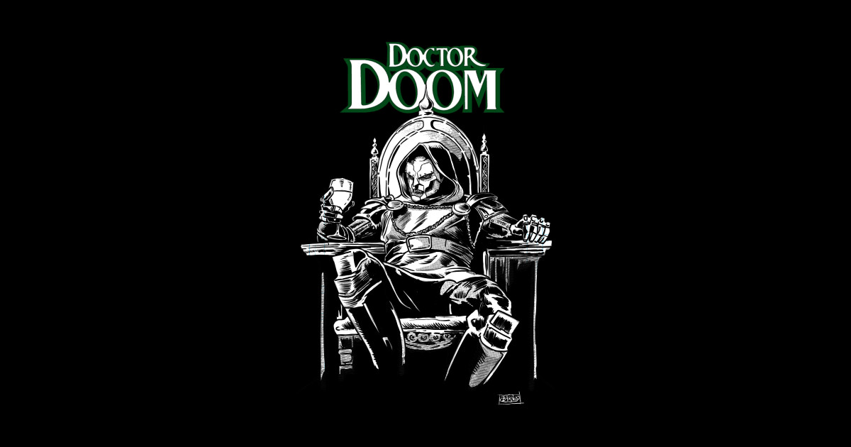 Doctor Doom black and white - Dr Doom - Sticker | TeePublic