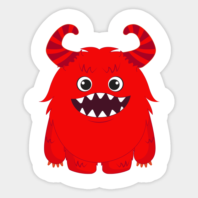 Red Monster - Cute Monster - Sticker | TeePublic