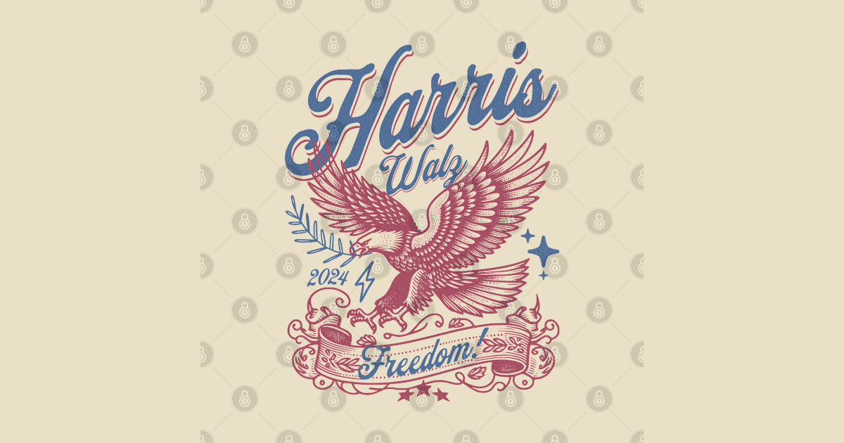 Harris Walz Freedom - Harris 2024 - T-Shirt | TeePublic