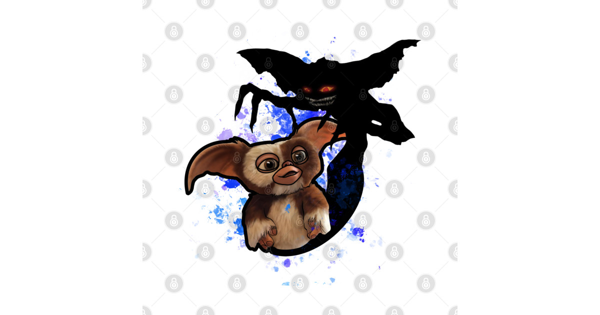 Gremlins Gizmo with Shadow man - Gizmo - T-Shirt | TeePublic