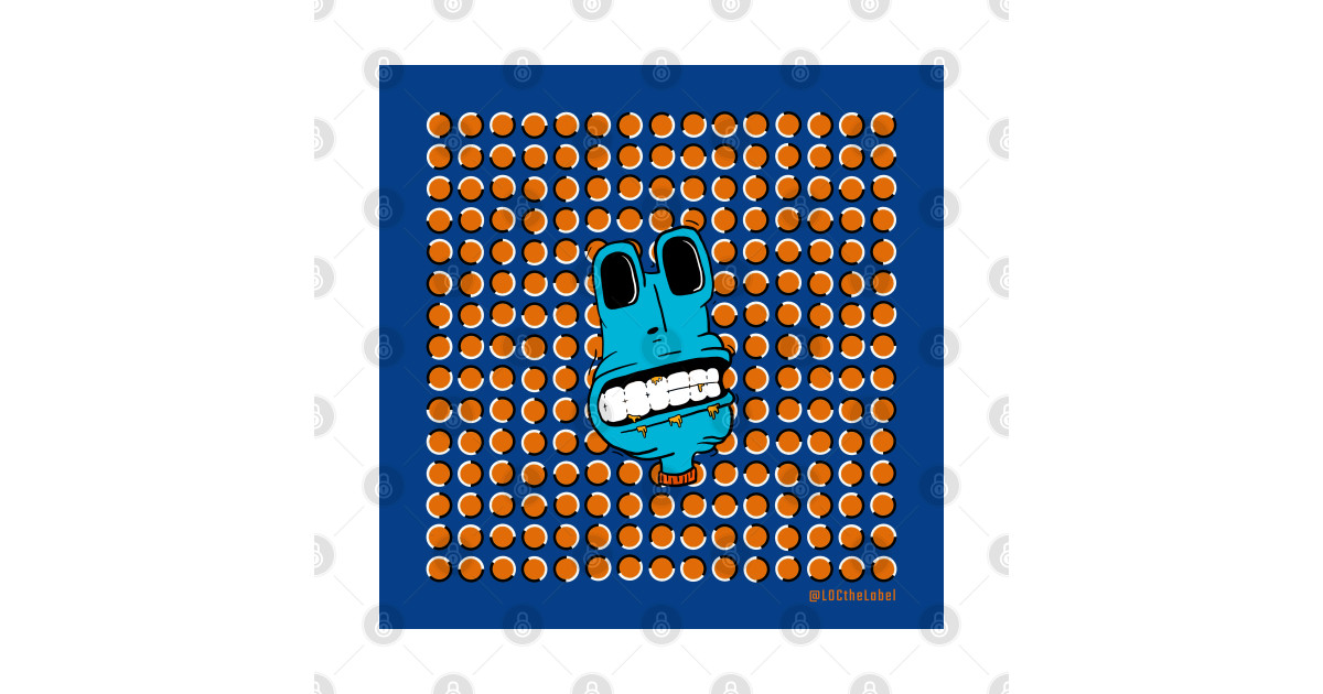 Blue Alien Optical Illusion Circles - Optical Illusion Artwork - T ...